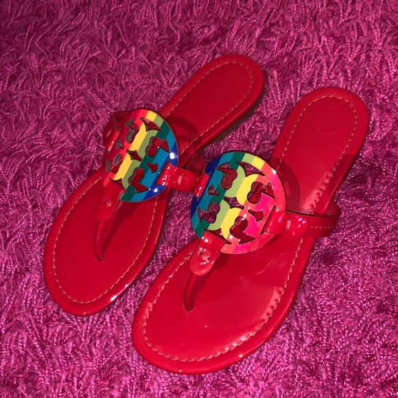 Tory Burch | Shoes | Tory Burch Miller Sandal Thong Ruby Red Patent ...